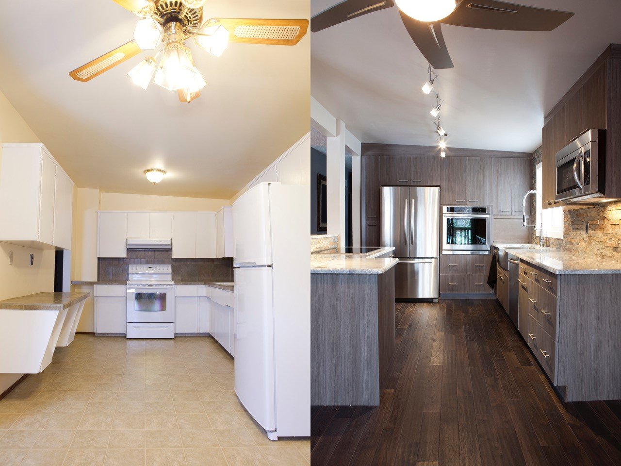 Kitchen Makeover Before - After - MC Renovation & Paint